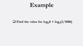 Logarithm, Matrix, Set theory: A Brief Discussion | PPT