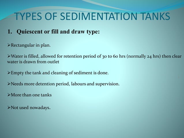 Sedimentation Tanks: Design and Working | PPTX