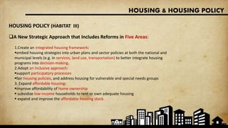 HOUSING & HOUSING POLICY ,HABITAT III PAPER | PPT