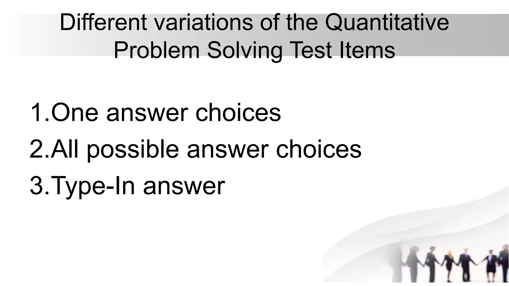 Guidelines in writing problem solving test items | PPTX