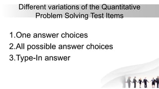Guidelines in writing problem solving test items | PPTX