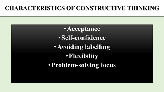 CAREER PLANNING AND CONSTRUCTIVE THINKING | PPT