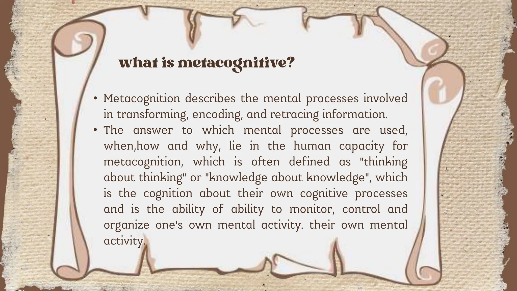 material of metacognitive learning theory | PPT