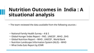 Public Health Nutrition Landscape in India | PPTX