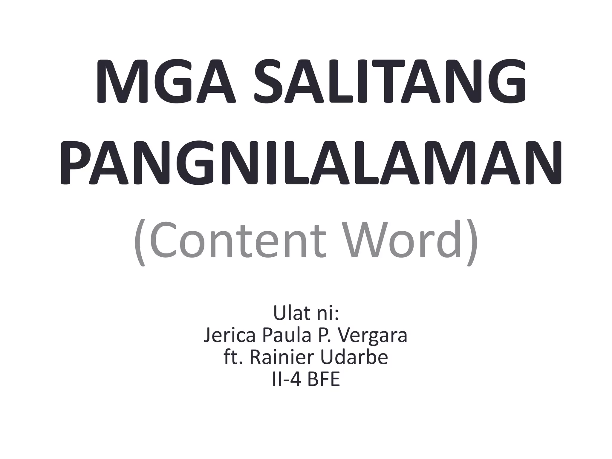 Group 6 mga salitang pangnilalaman | PPTX