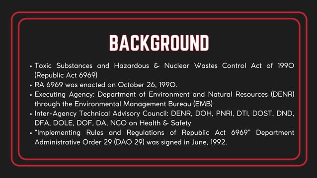 PH Toxic Substances and Hazardous and Nuclear Wastes Control Act of ...