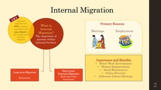 Group 6 sec f internal migration in india | PPT