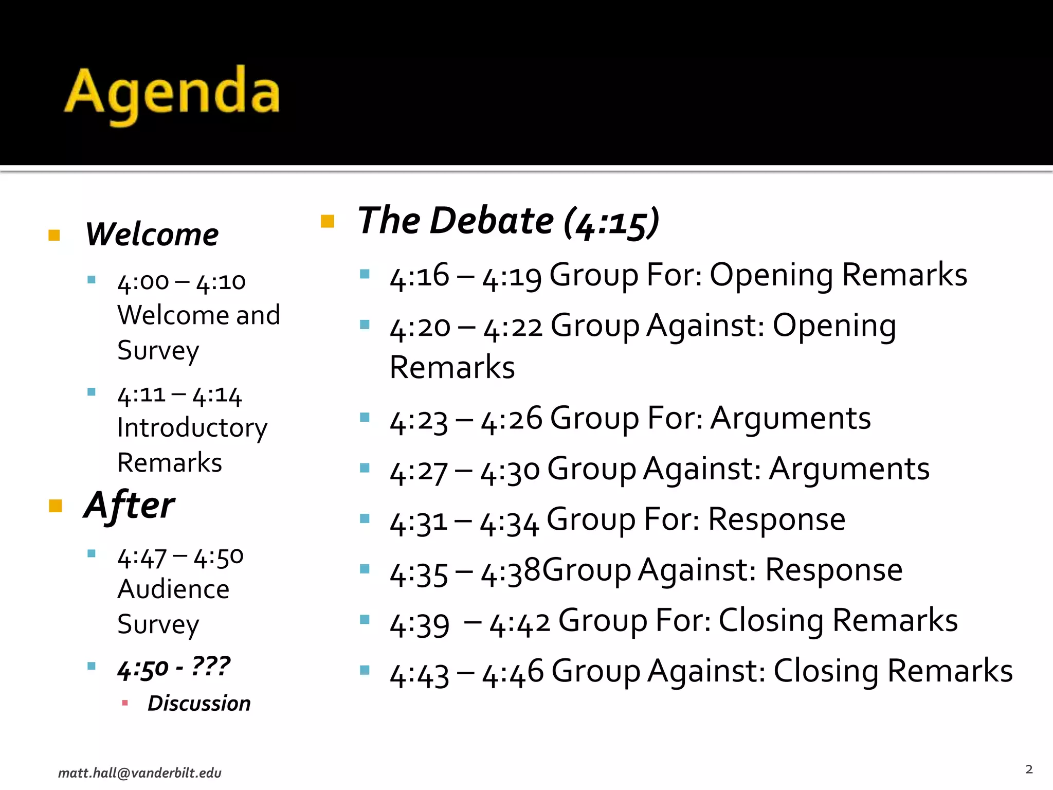 Group 65 Debate Framework | PPT