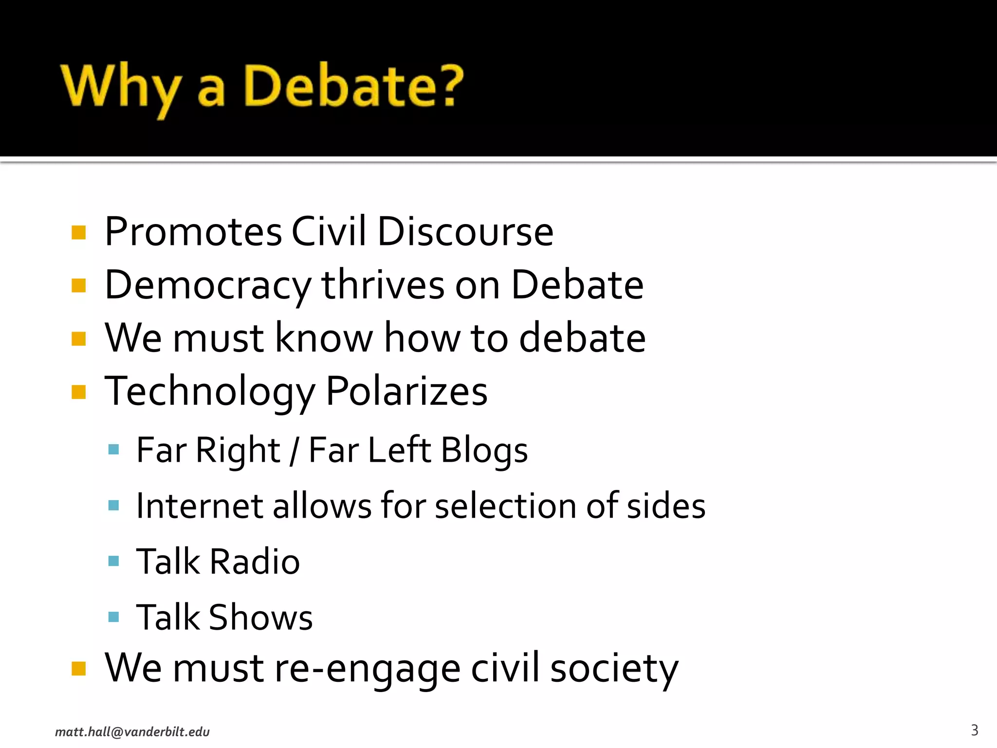 Group 65 Debate Framework | PPT