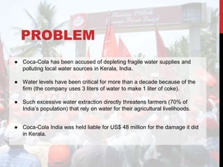 Water Sustainability in India, Cola Cola | PPTX