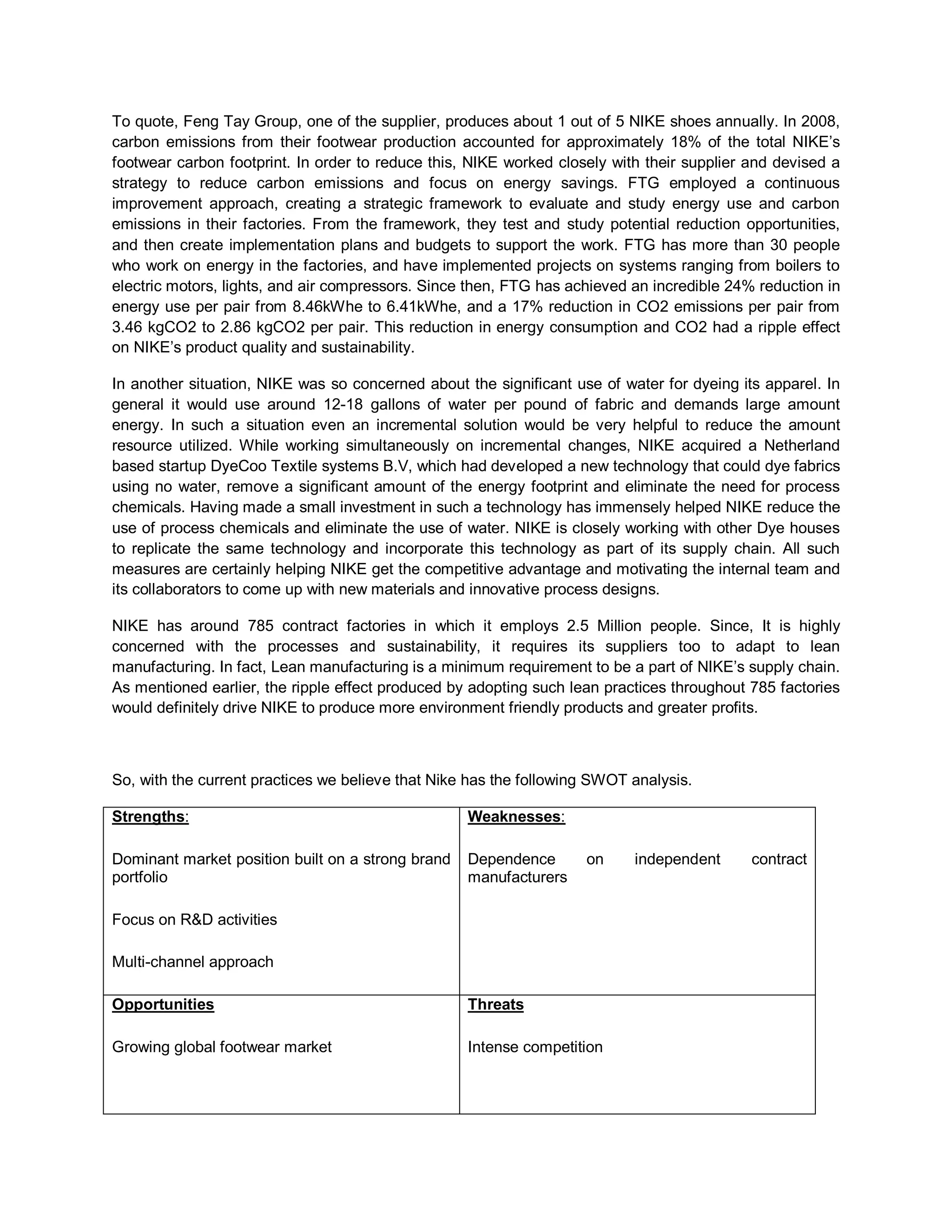 Lean management applied by nike | PDF