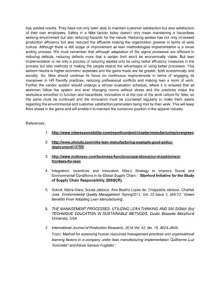 Lean management applied by nike | PDF