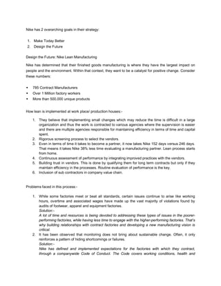 Lean management applied by nike | PDF