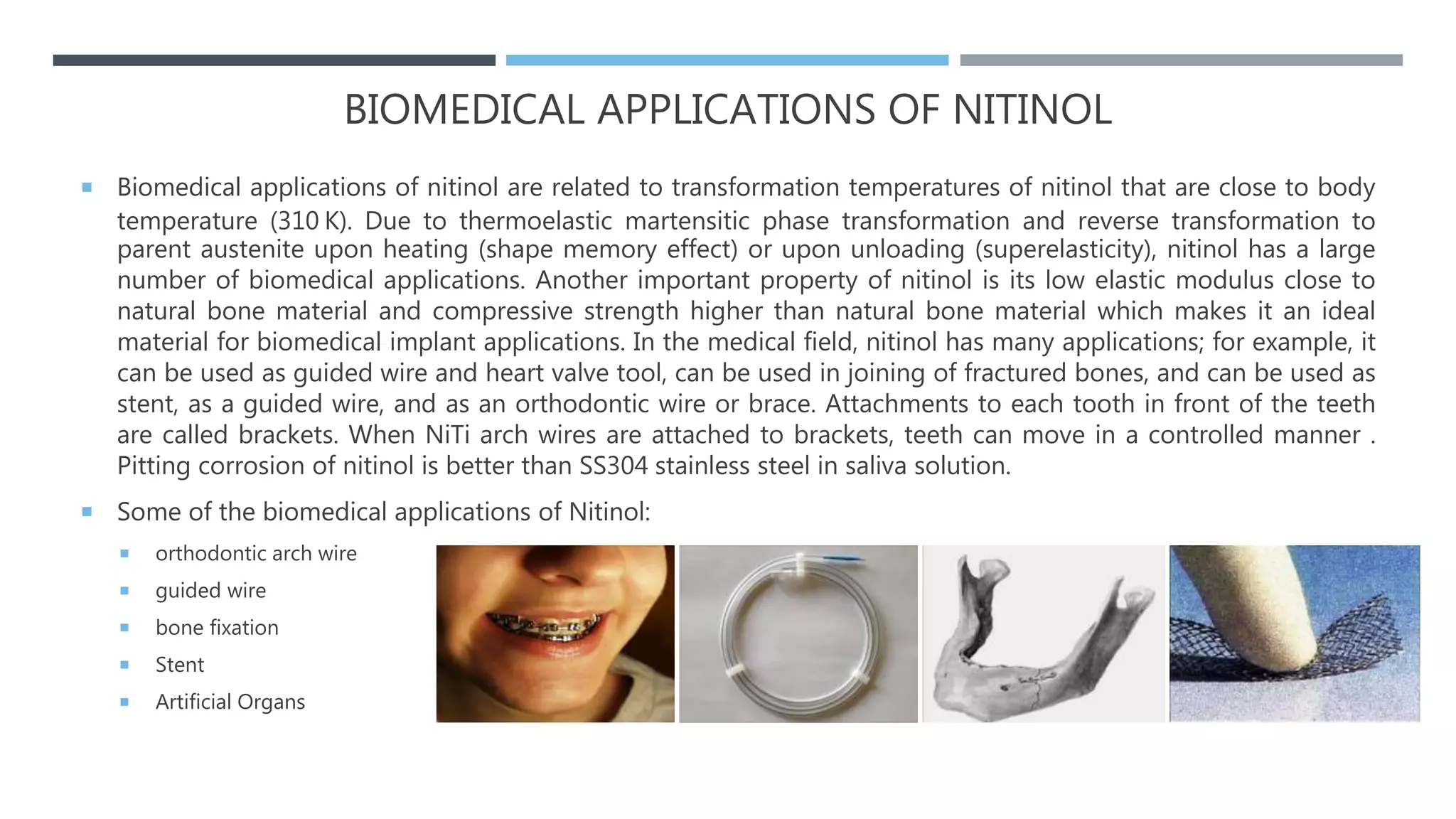 Nitinol and its application in Self Expanding Stents | PPTX