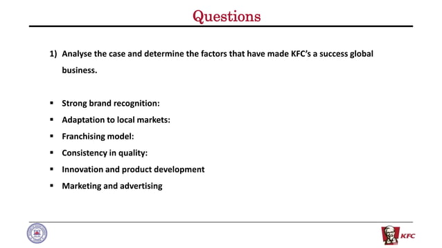 Case Study of KFC: Establishment of a Successful Global Business Model.pptx | Food Industry ...