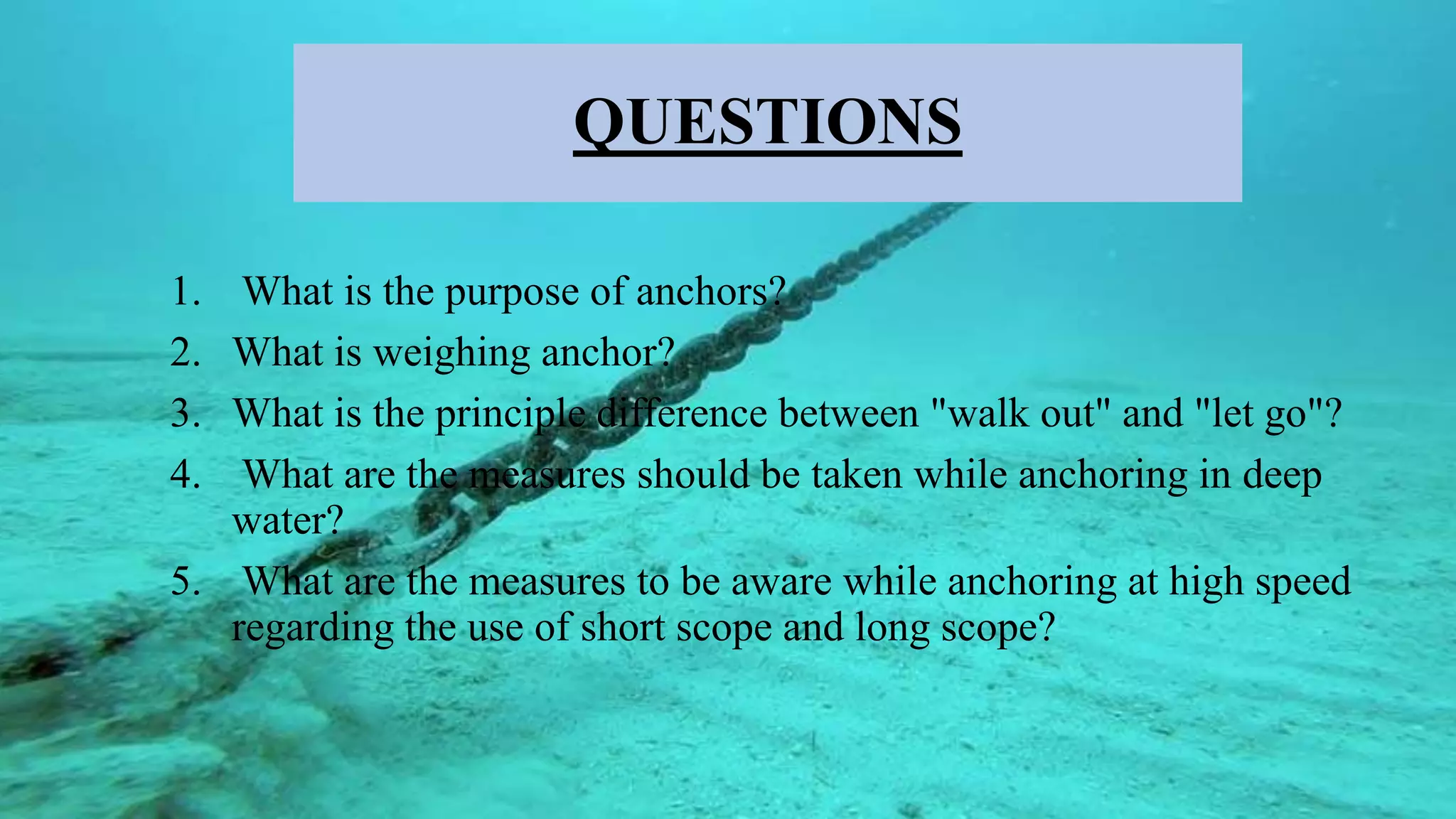 Ship Anchor and it's application | PPTX