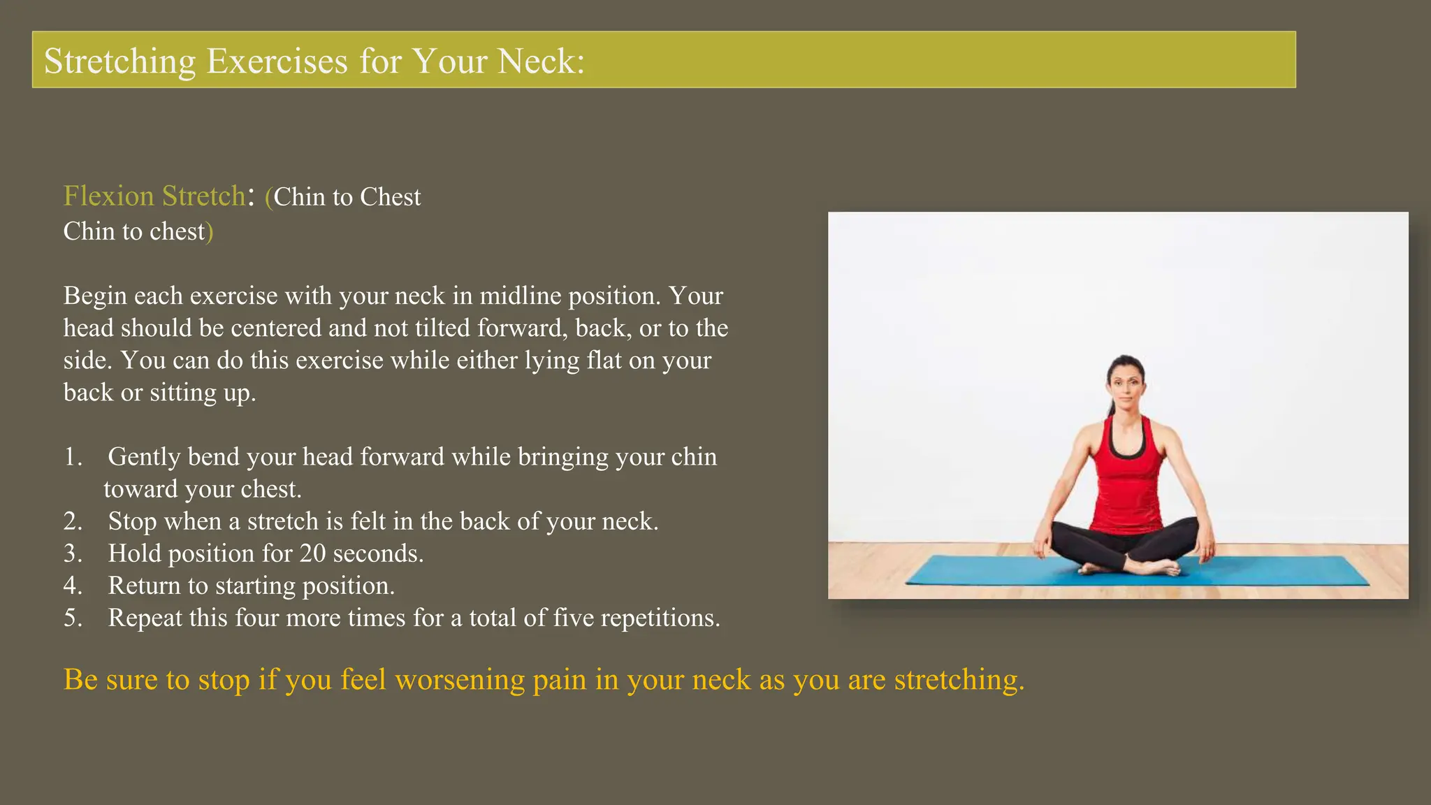 Stretching exercises for neck, trunk and lumbar spine | PPTX