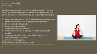 Stretching exercises for neck, trunk and lumbar spine | PPTX