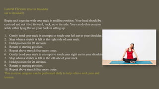 Stretching exercises for neck, trunk and lumbar spine | PPTX