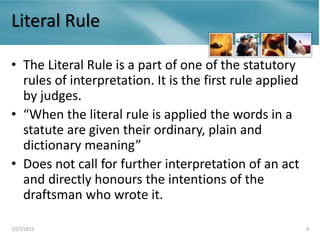 The Rules of Statutory Interpretation | PPTX