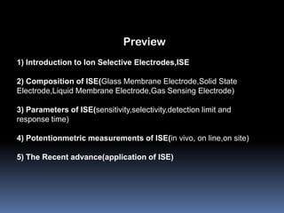 Advances in Ion Selective Electrodes(ISE) | PPTX