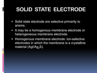 Advances in Ion Selective Electrodes(ISE) | PPTX