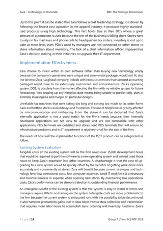 ZARA | IIMC | MIS | PDF