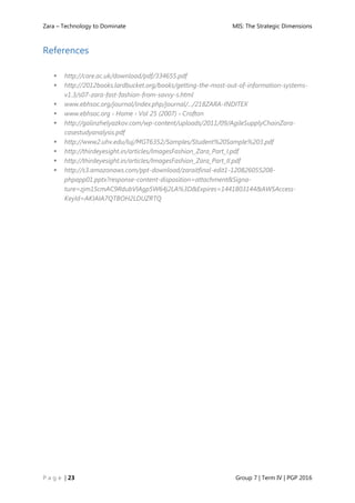 ZARA | IIMC | MIS | PDF