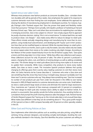 ZARA | IIMC | MIS | PDF