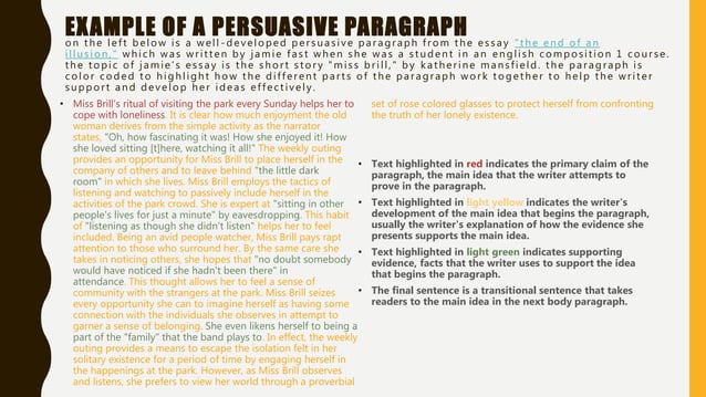 PERSUASION PARAGRAPH | PPTX | Eye and Vision Conditions | Diseases and ...