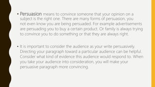 PERSUASION PARAGRAPH | PPTX
