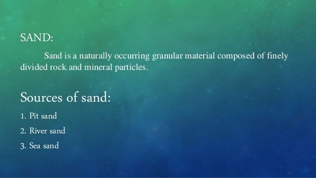 Sources of sand