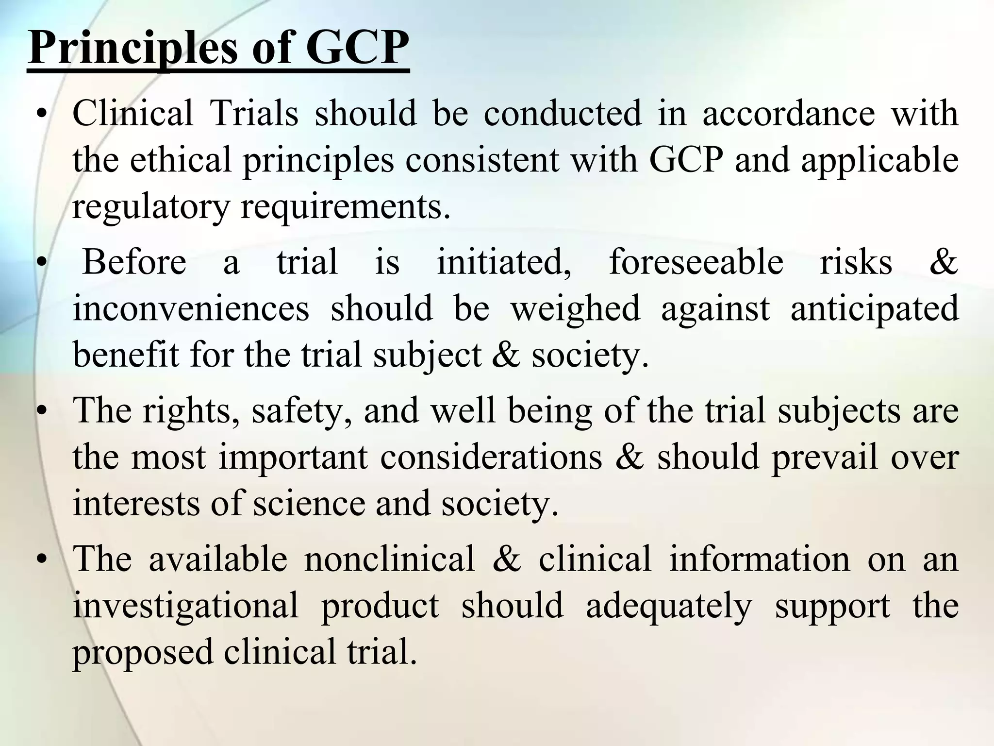ICH GCP GUIDELINES FOR CONDUCT OF TRIAL | PPTX