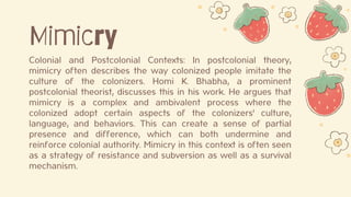 Mimicry, hybridity, and ambivalence in cultural studies | PDF