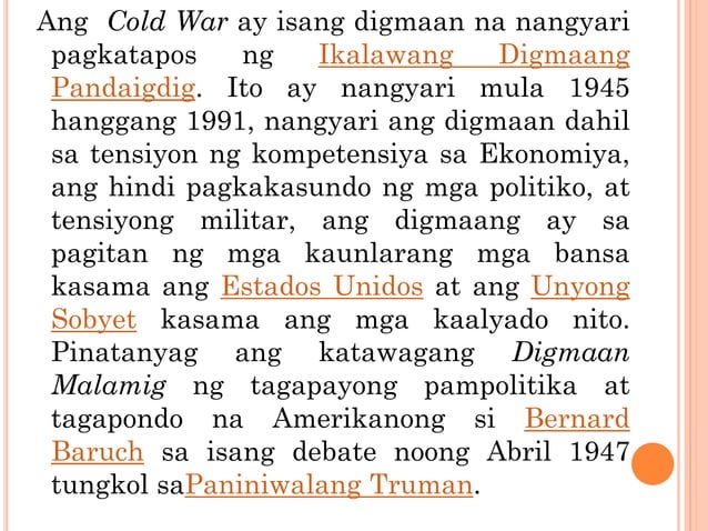 Group 7 lily kasaysayan at epekto ng cold war | PPT