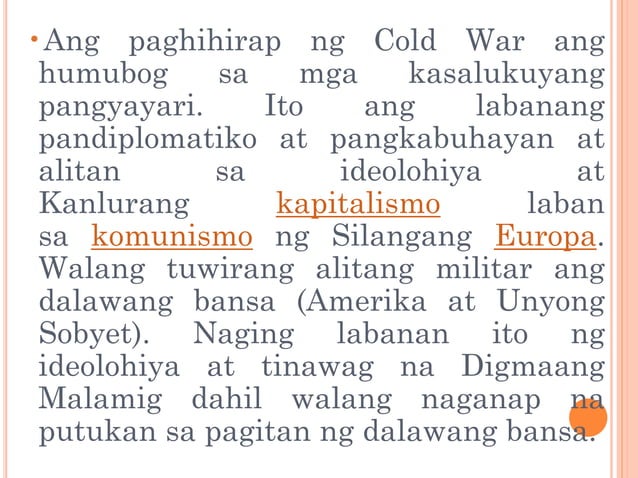 Group 7 lily kasaysayan at epekto ng cold war | PPT
