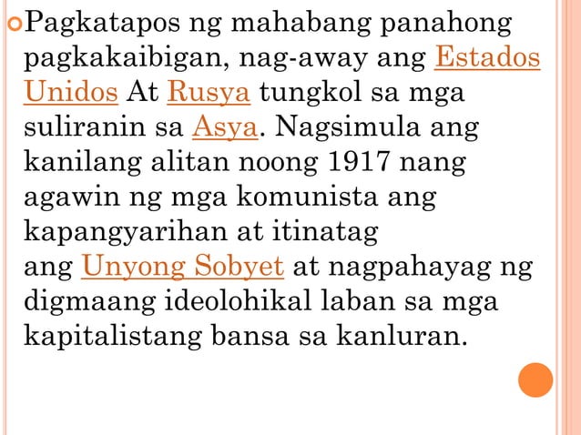 Group 7 lily kasaysayan at epekto ng cold war | PPT