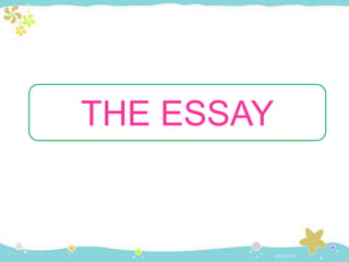 WRITING AN ESSAY & PATTERN OF ESSAY | PPT