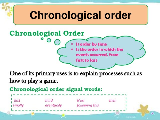 Chronological order speech example; Example Of Chronological Speech