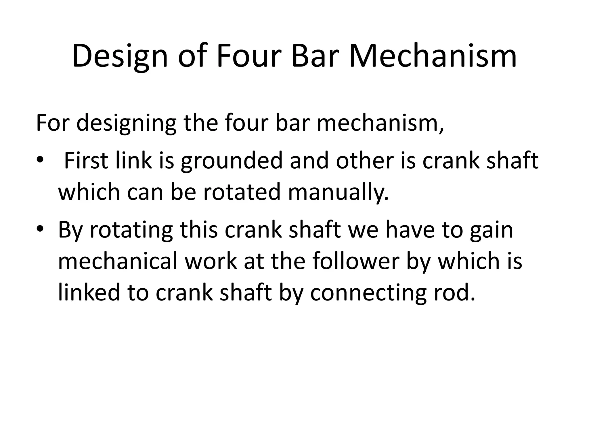 Four Bar Mechanism | PPTX
