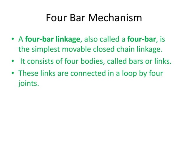 Four Bar Mechanism | PPTX