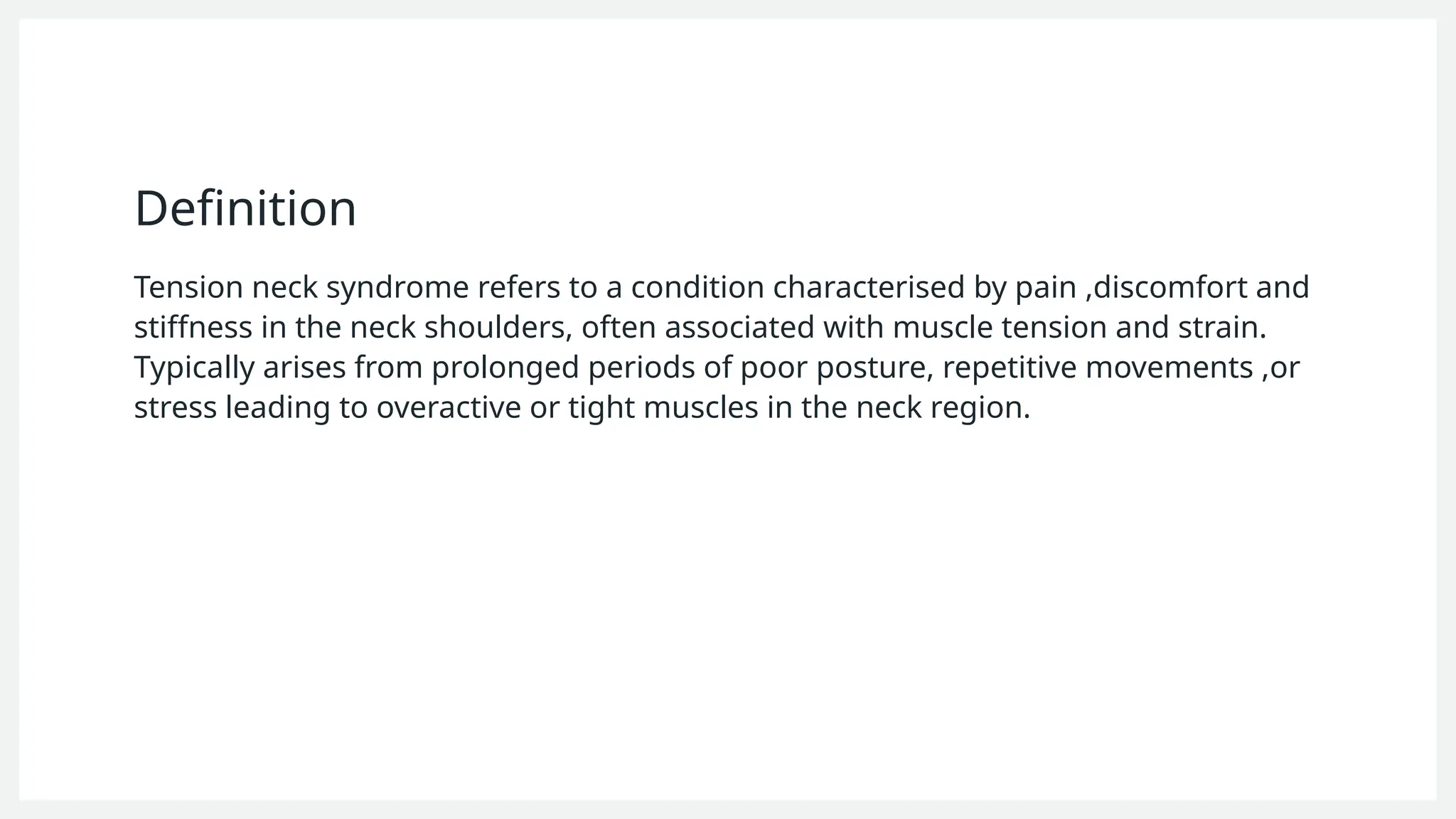 MUSCULOSKELETAL PHYSIOTHERAPY- PRESENTATION ON TENSION NECK SYNDROME | PPTX