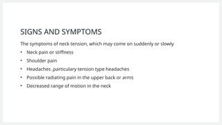 Musculoskeletal Physiotherapy Presentation On Tension Neck Syndrome Pptx