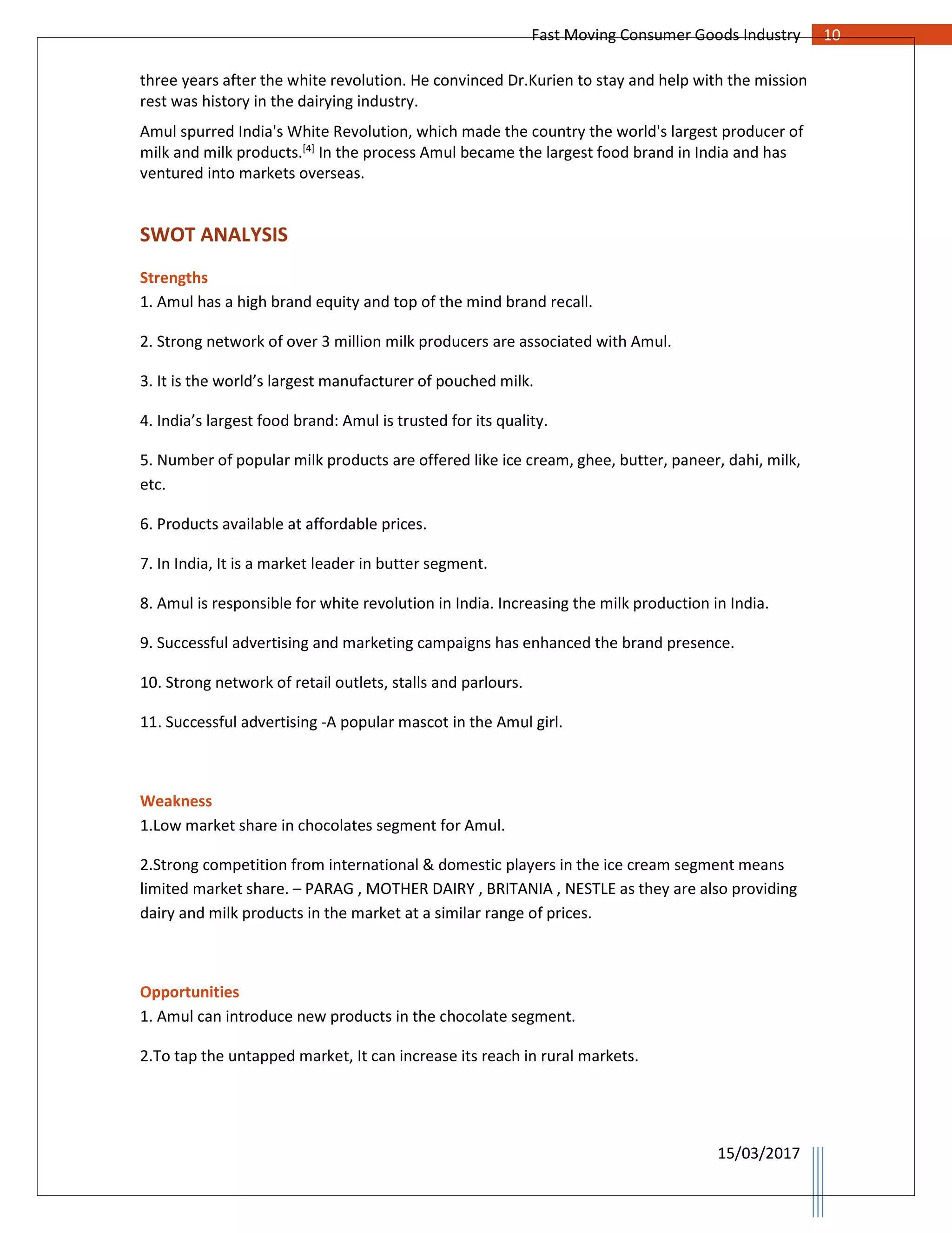 FMCG industry analysis | PDF
