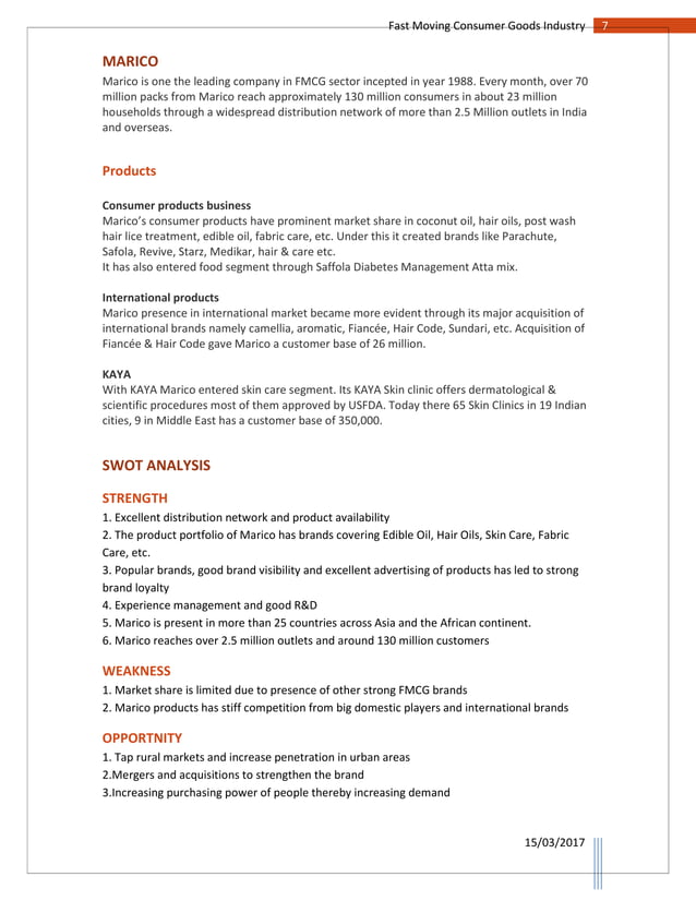 FMCG industry analysis | PDF
