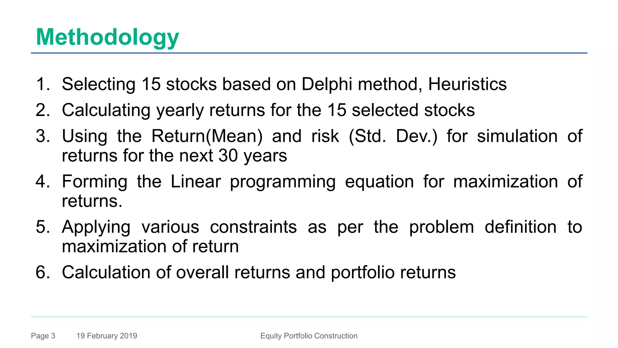 Quantitative Techniques for Equity portfolio constructionanalysis | PPTX
