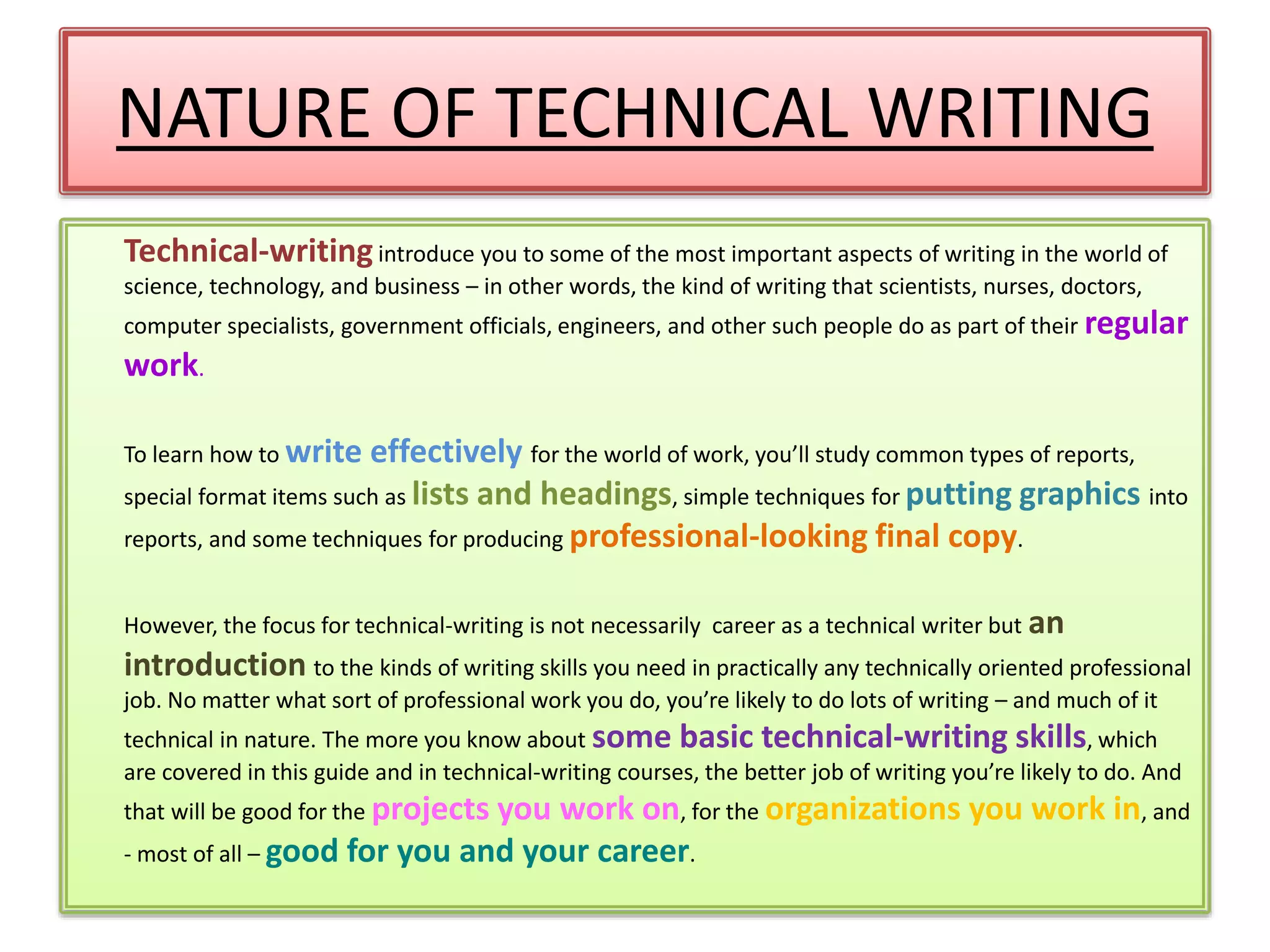 Technical Writing | PPTX