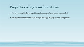 Log Transformation in Image Processing with Example | PPTX