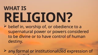 RELIGION CONTEMPORARY GLOBALIZATION docu | PPTX