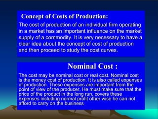 Cost and Cost Curve | PPT